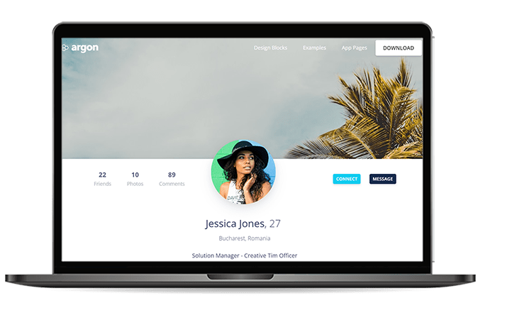 React Argon Design Open Source Starter Node Js Api Appseed