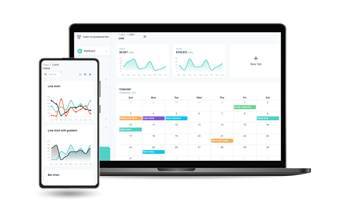 Purity React Dashboard Pro Premium Starter Appseed 1611
